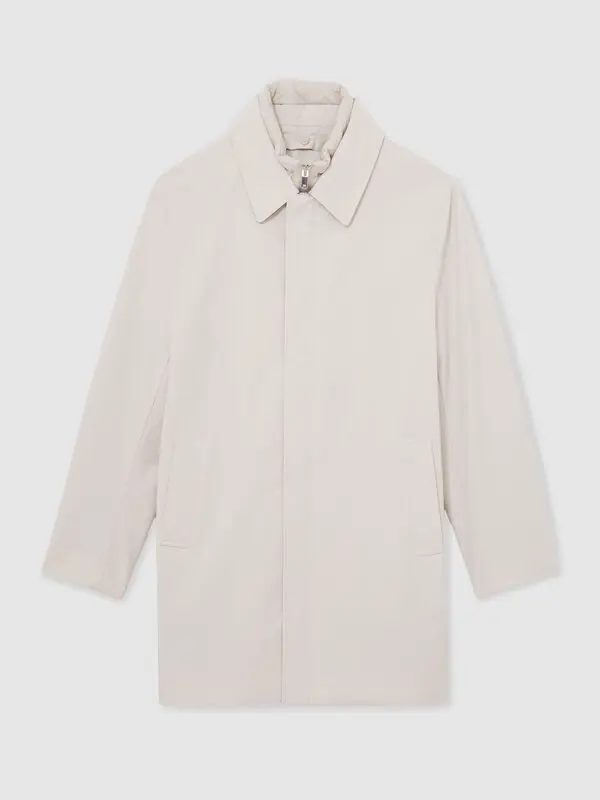 REISS Logan Hybrid Overcoat With Removable Funnel Neck
