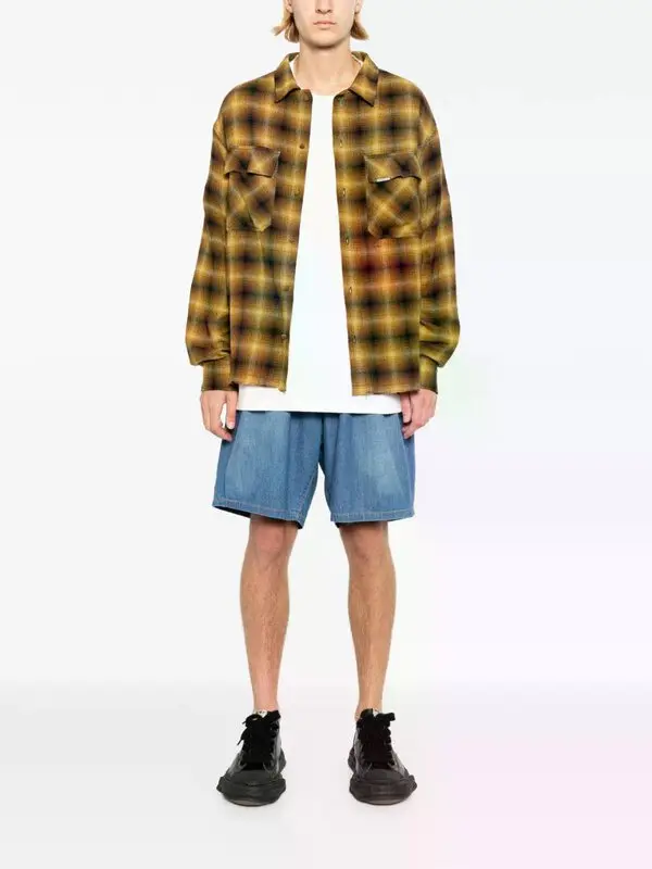 MASTERMIND WORLD Skull-patched Drawstring Denim Shorts