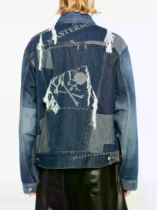 MASTERMIND WORLD Patchwork Jacquard Denim Jacket - Black