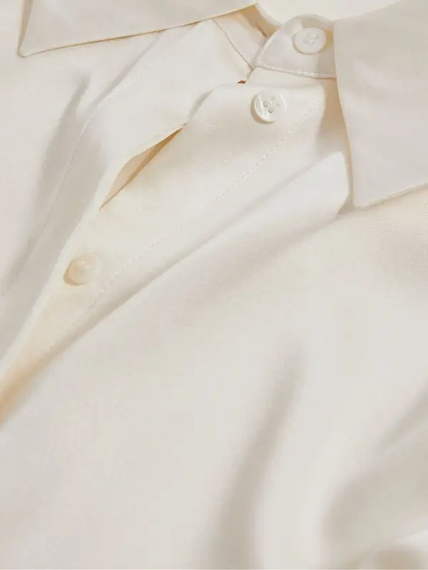 REISS Hailey Petite Silk Button-through Shirt