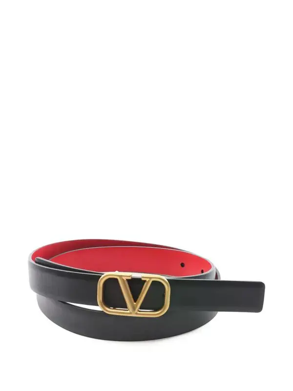 Valentino Garavani V-logo Reversible Belt - Black
