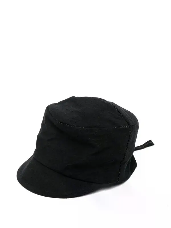 FORME D'EXPRESSION Topstitched Panelled Cap - Black