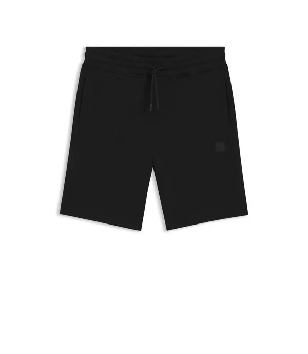 BOSS Cotton-terry Shorts With Logo Patch - Black