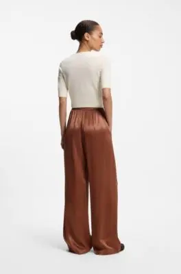 BOSS Relaxed-fit Satin Pants