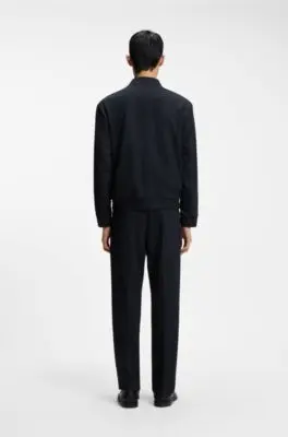 Hugo Slim-fit Jacket In Micro-printed Stretch Fabric