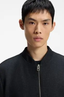 Hugo Slim-fit Jacket In Micro-printed Stretch Fabric