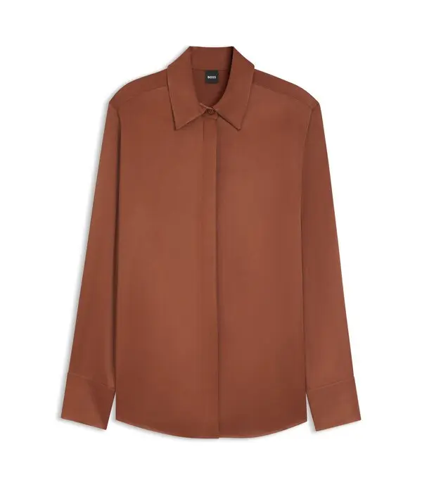 BOSS Regular-fit Blouse - Brown