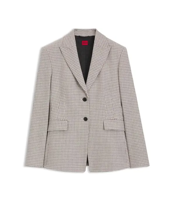 Hugo Regular-fit Blazer With Micro Check