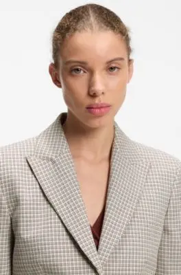 Hugo Regular-fit Blazer With Micro Check