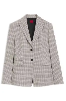 Hugo Regular-fit Blazer With Micro Check