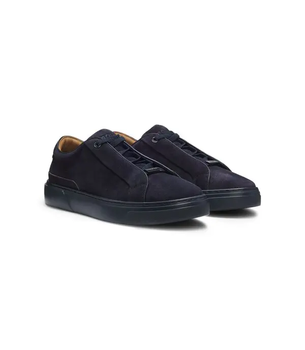 BOSS Gary Trainers In Suede - Dark Blue