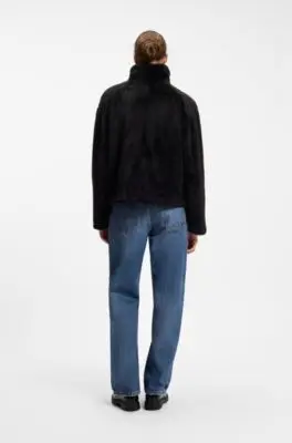 Hugo Faux Fur Jacket With Patch Pockets