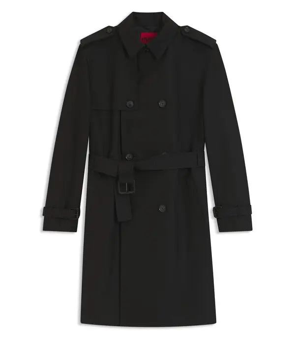 Hugo Water-repellent Cotton-blend Twill Trench Coat