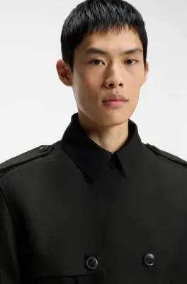 Hugo Water-repellent Cotton-blend Twill Trench Coat