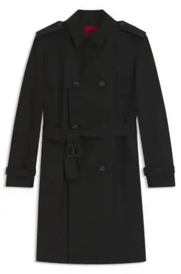 Hugo Water-repellent Cotton-blend Twill Trench Coat