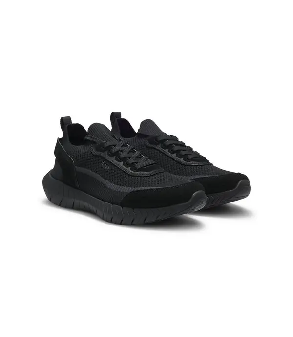 BOSS Sock Sneakers With Suede Trims
