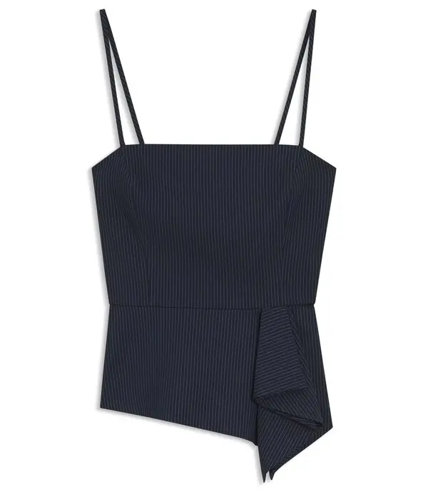 Hugo Pinstripe Peplum Hem Top