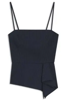 Hugo Pinstripe Peplum Hem Top