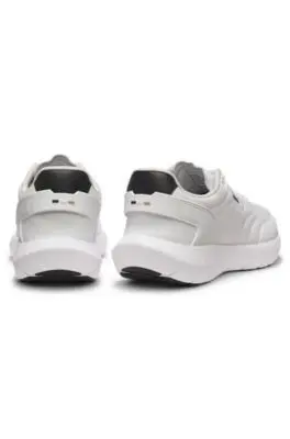 BOSS Running Sneakers With Leather Trims - White