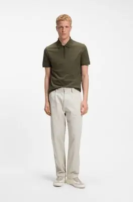 BOSS Stretch-cotton Slim-fit Polo Shirt With Logo Patch - Green