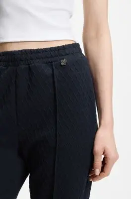 Hugo Straight-fit Track Pants In Diamond Jacquard