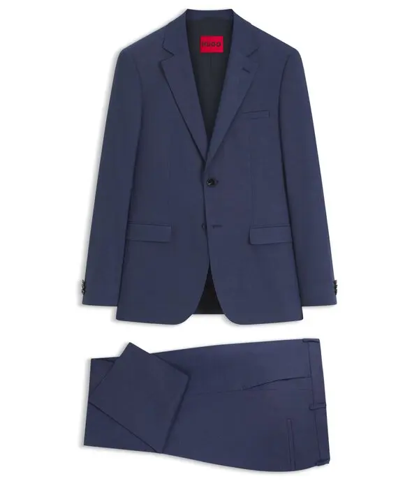 Hugo Two-piece Extra-slim-fit Suit In Patterned Fabric