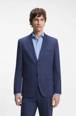 Hugo Two-piece Extra-slim-fit Suit In Patterned Fabric