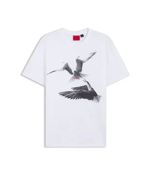 Hugo Cotton-jersey T-shirt With Animal Artwork - White