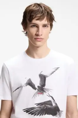 Hugo Cotton-jersey T-shirt With Animal Artwork