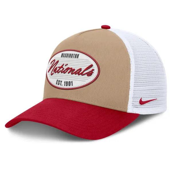 Nike Washington Nationals Rise Mlb A-frame Trucker Adjustable Hat - Brown