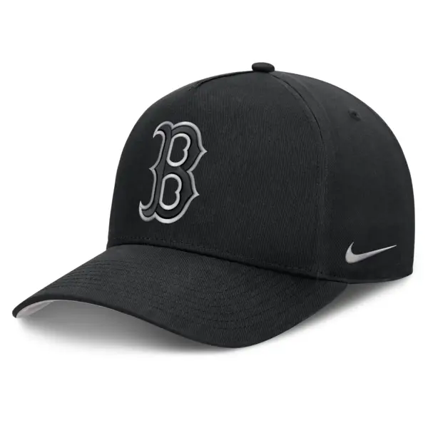 Nike Boston Red Sox Rise Dri-fit Mlb A-frame Trucker Adjustable Hat - Black