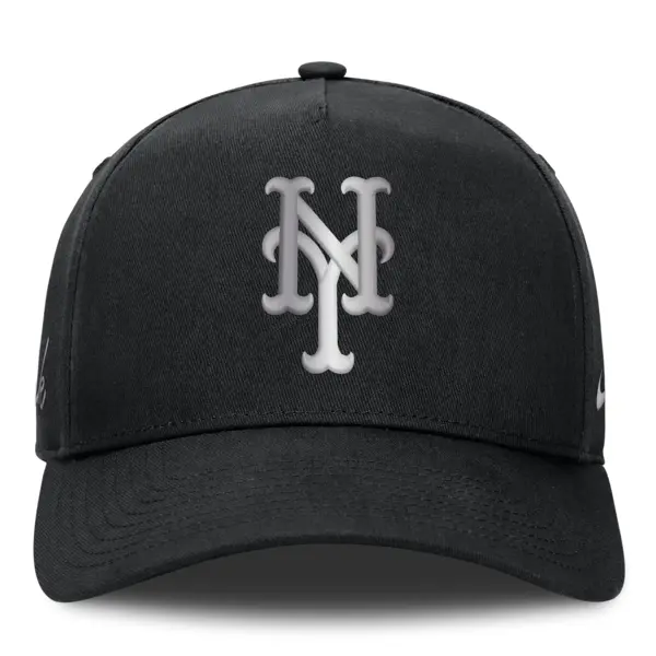 Nike New York Mets Rise Dri-fit Mlb A-frame Trucker Adjustable Hat - Black