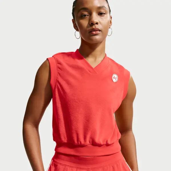 Nike Chill Terry V-neck Tank Top - Red