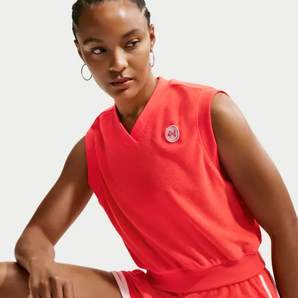 Nike Chill Terry V-neck Tank Top - Red