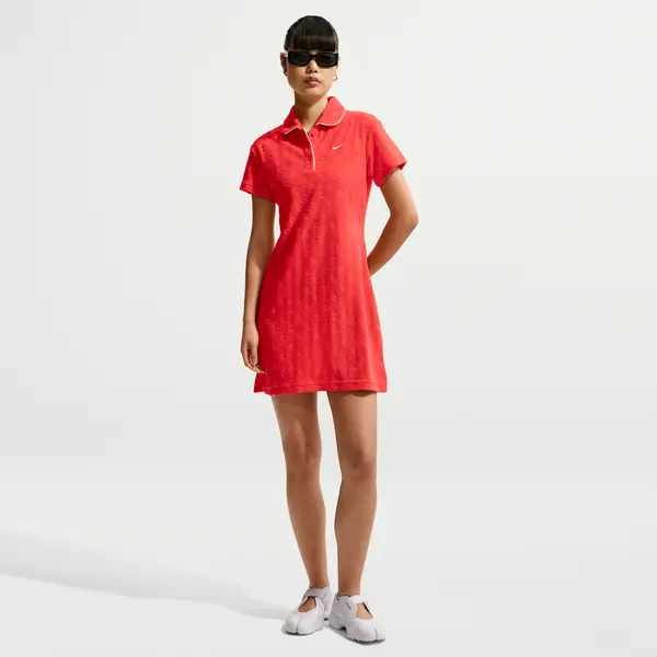 Nike Sportswear Chill Terry Polo Dress - Red