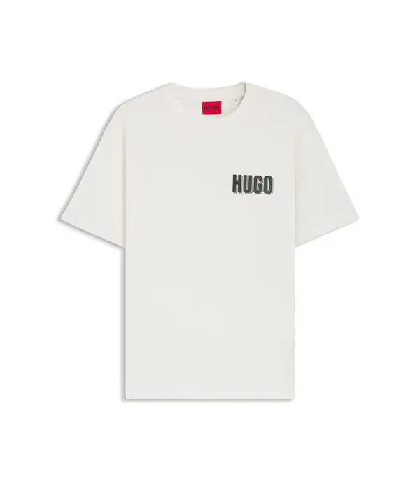 Hugo Cotton-jersey T-shirt With Rear Graphic - White