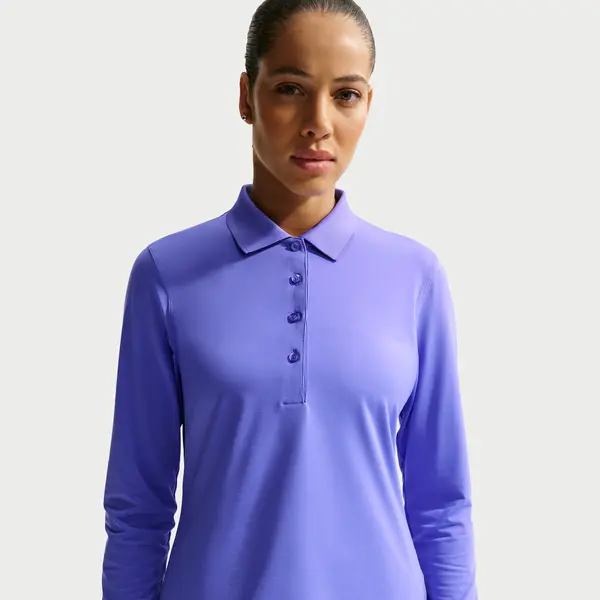 Nike Golf Club Dri-fit Uv Long-sleeve Golf Polo - Blue