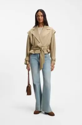 BOSS Belted Cropped Trench Jacket