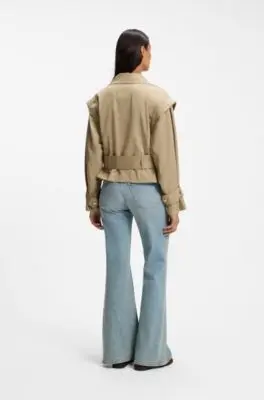 BOSS Belted Cropped Trench Jacket