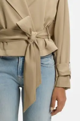 BOSS Belted Cropped Trench Jacket