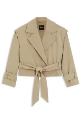 BOSS Belted Cropped Trench Jacket