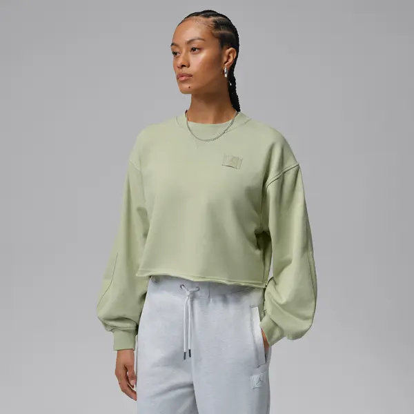 JORDAN Flight Fleece Mod-crop Crew-neck Sweatshirt - Green