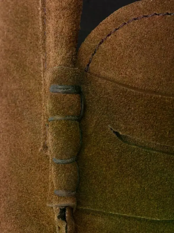 Prada Aged-effect Suede Loafers