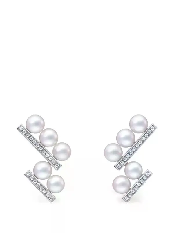 TASAKI Balance Step Neo Pearl And Diamond Earrings - Silver