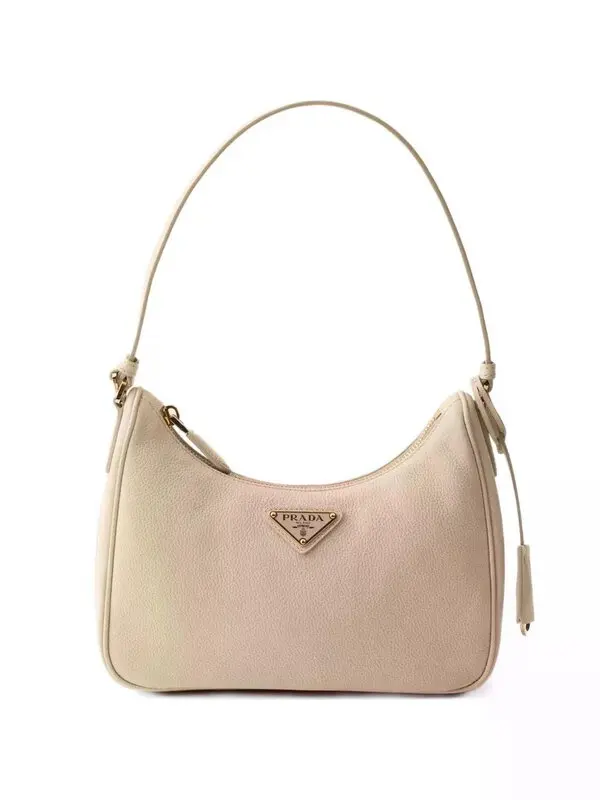 Prada Re-edition 2005 Nubuck And Saffiano Leather Mini-bag - Neutrals