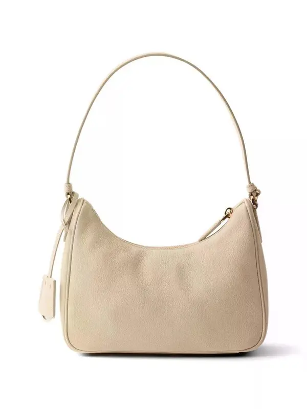 Prada Re-edition 2005 Nubuck And Saffiano Leather Mini-bag - Neutrals