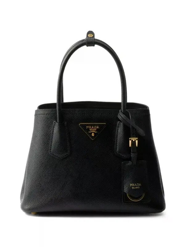 Prada Double Small Saffiano Leather Bag - Black