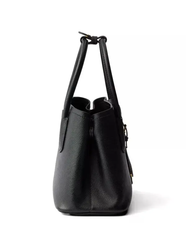 Prada Double Small Saffiano Leather Bag - Black