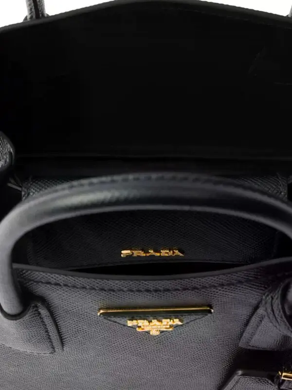 Prada Double Small Saffiano Leather Bag - Black