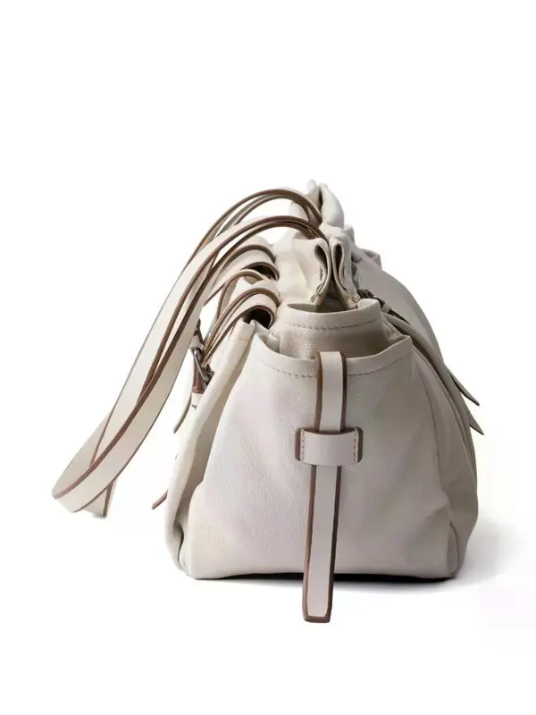 Prada Route Large Leather Tote Bag - Neutrals